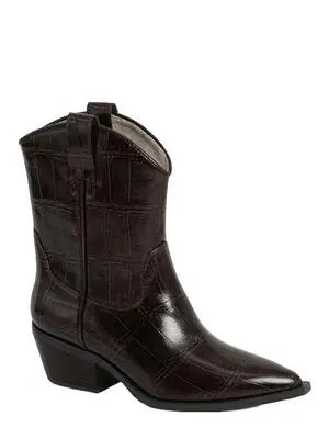 SHU SHOP Zouzou Western Boots Brown Croco