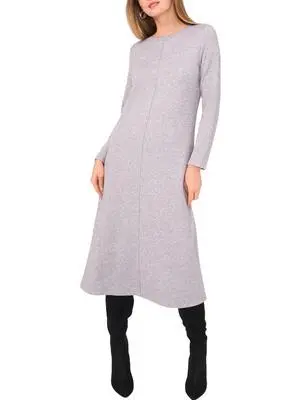 VINCE CAMUTO Metallic Long Sleeve Midi Sweater Dress