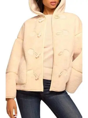 Ramy Brook Lucy Reversible Faux Shearling Hooded Jacket - Bone