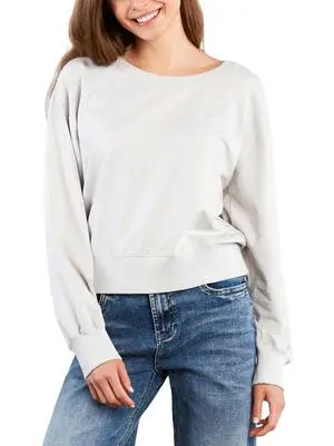 HINT OF BLU Stretch-cotton Raglan Sleeve Sweatshirt - Glacier Grey