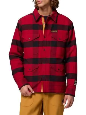 Columbia High Cascades Plaid Shirt Jacket - Red Dahlia Tim Buff Plaid