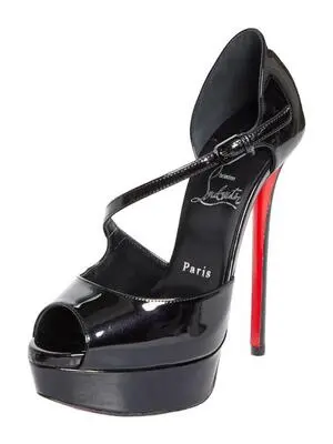 CHRISTIAN LOUBOUTIN Miss Zigourata Alta Platform Peep Toe Sandal - Black