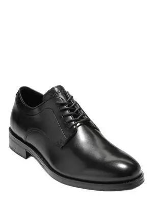 Cole Haan Dean Plain Toe Leather Derby - Black Natural
