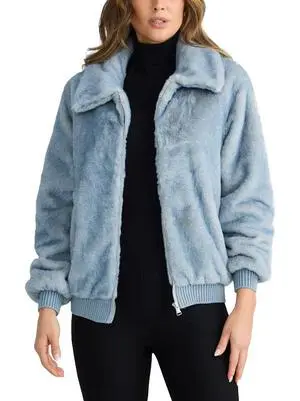 BRAVE+TRUE Celeste Faux Fur Bomber Jacket