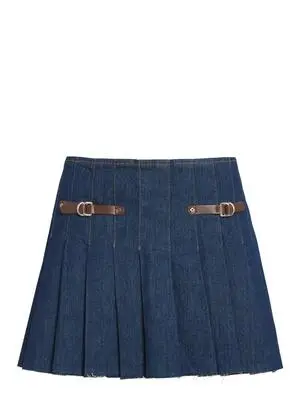 Maje Stretch Denim Skorts - Blue