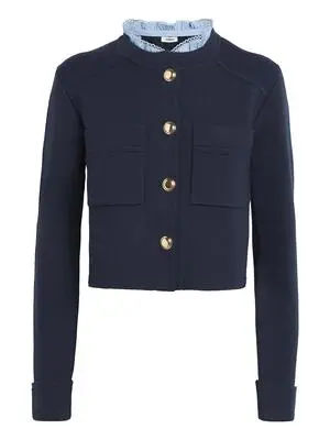 Sandro Ruffle-collar Cardigan - Blue