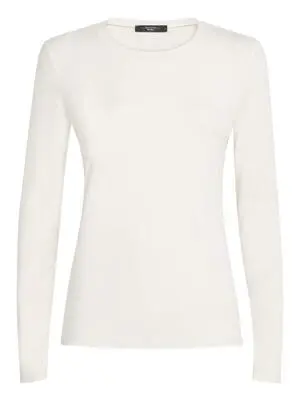 Max Mara Crew-neck Long-sleeve Top - White