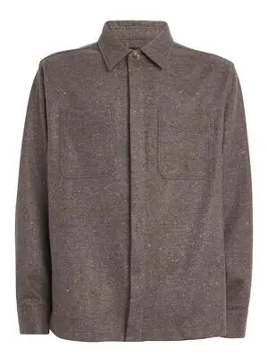 BRETT JOHNSON Cashmere Tweed Overshirt - Grey