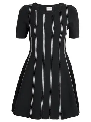 Claudie Pierlot Knitted Stripe Mini Dress - Black