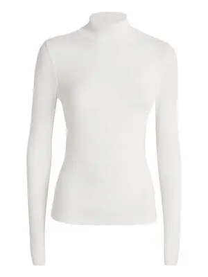 FRAME Modal Ribbed Rollneck Sweater - White