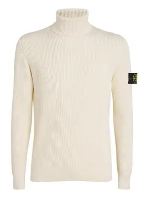 Stone Island Wool Rollneck Sweater Ivory