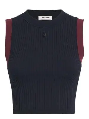 Sandro Rib-knit Tank Top - Blue
