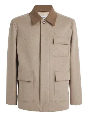 LARDINI Virgin Wool Field Jacket - Brown