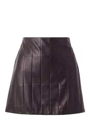Veronica De Piante Cecily Paneled Leather Mini Skirt - Brown