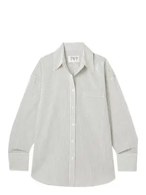 TWP Big Joe Oversized Striped Cotton-blend Shirt - Neutrals