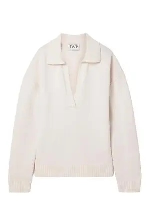 TWP Cashmere Polo Sweater - Ivory