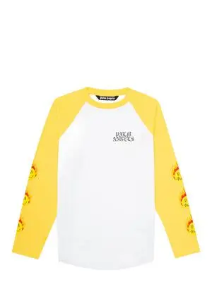 Palm Angels Burning Head Vintage Long-sleeve Tee - White