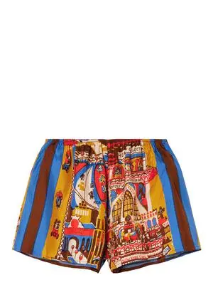 BODE Manhattan Island Printed Silk-Twill Shorts
