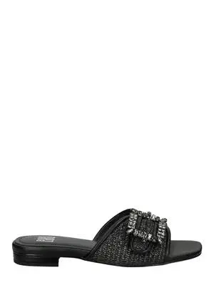 BIBI LOU Woven Buckle Embellished Sandals - Black