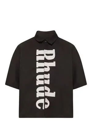 Rhude Center Logo Button-up Shirt - Black