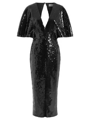 16Arlington Ermara Sequinned Midi Dress - Black