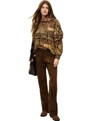 Ba&sh Mossi Wide-leg Suede Pants - Brown