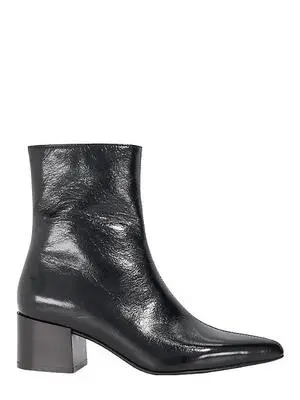 DUNE Pami Patent-leather Heeled Ankle Boots - Black Leather