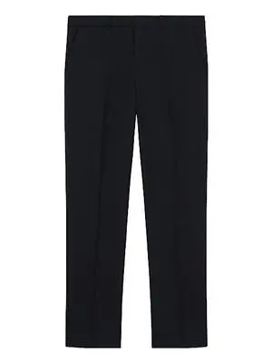 The Kooples Straight-leg Wool-blend Trousers - Navy
