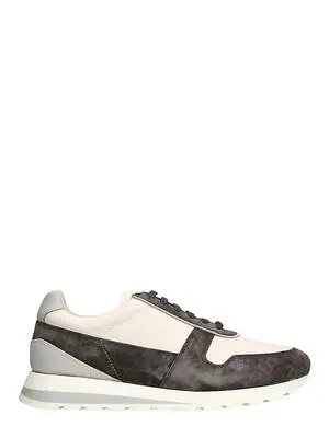 Brunello Cucinelli Olimpo Leather And Suede Trainers - White/oth