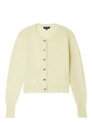 Soeur Griffith Round-neck Wool Cardigan - Jaune Acide