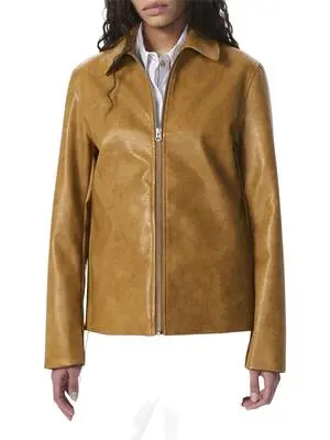 Rag & Bone Jordie Faux Leather Jacket - Camel