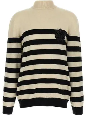 Balmain Striped Wool And Cashmere Sweater Multicolor