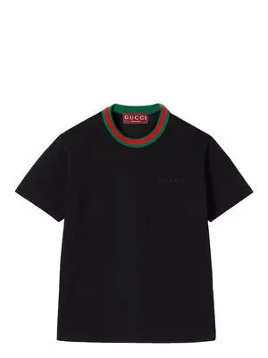 Gucci Cotton Jersey T-shirt With Logo Patch - Black