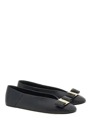 FERRAGAMO Vanna Ballerina Flats - Black