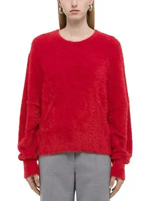 Helmut Lang Apex Oversized Eyelash Sweater - Red