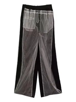 QUETSCHE Tulle-embellished Trousers - Black