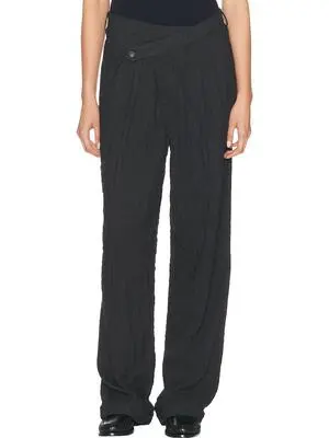 R13 Triple Pleat Crossover Trouser - Charcoal