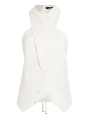 Max Mara Asymmetric Tie Waistcoat - White