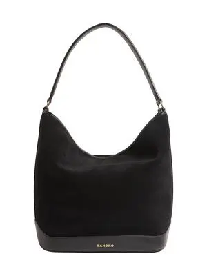 Sandro Suede Bucket Bag - Black
