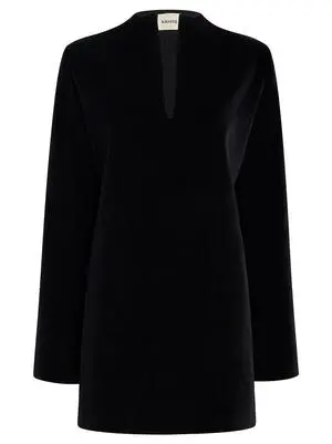 Khaite Aleena Velvet Mini Dress - Black