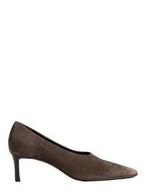 Khaite Cecilia Suede Pumps - Sable
