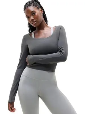Athleta Transcend Top - Shadow Grey