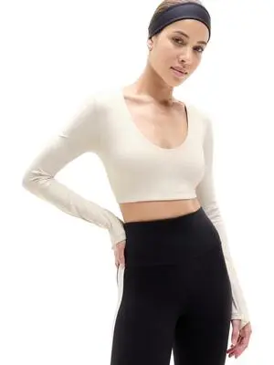 Athleta Transcend Scoop Crop Top - Bone