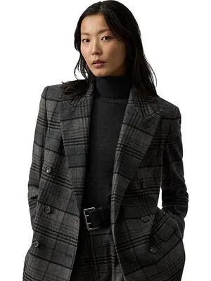 Ralph Lauren Kent Plaid Wool Jacket - Grey/black