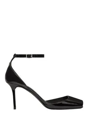 COURREGES Ankle-strap Peep-toe Pumps - Black