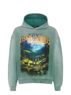 Dsquared2 Printed Hoodie - Green