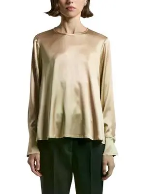 Peserico Round-neck Silk-blend Blouse - Neutrals