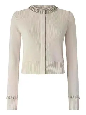 Pinko Embellished-cuff Cardigan - Neutrals