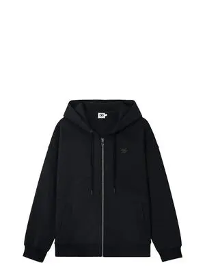 B+AB Zip-front Hoodie With Logo Detail - Black