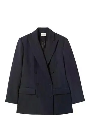 Claudie Pierlot Pinstripe Double-breasted Blazer - Blue